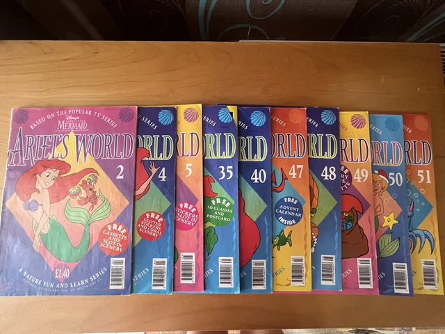 VINTAGE WALT DISNEY Little Mermaid Ariel's World Magazine Bundle £60.00 ...