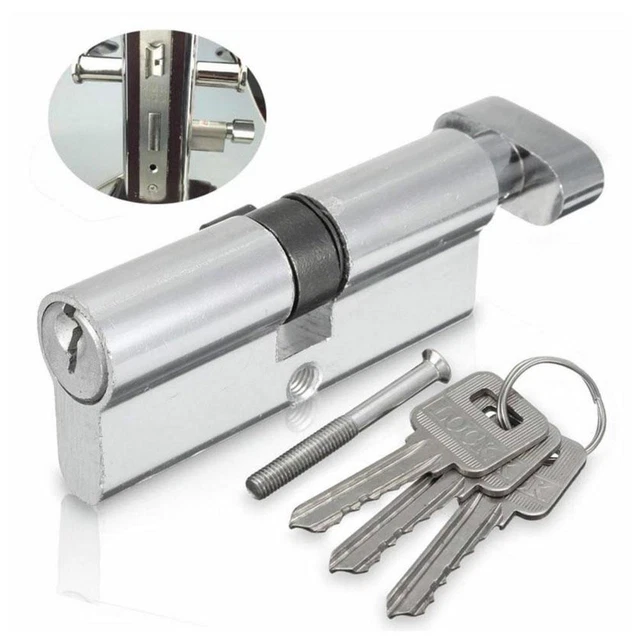 THUMB TURN CYLINDER Euro Barrel Door Lock Core Anti Extra 3 Key Anti ...