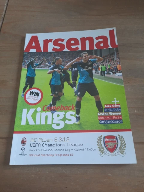 ARSENAL FC EUROPEAN football programme 06/03/2012 v AC Milan £1.99 ...