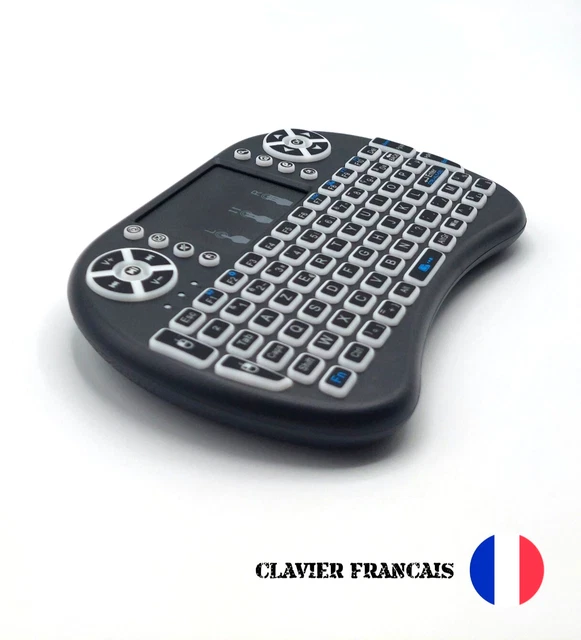 2 EN 1 Mini Clavier Sans-Fil AZERTY Rechargeable avec Pavé Tactile ...