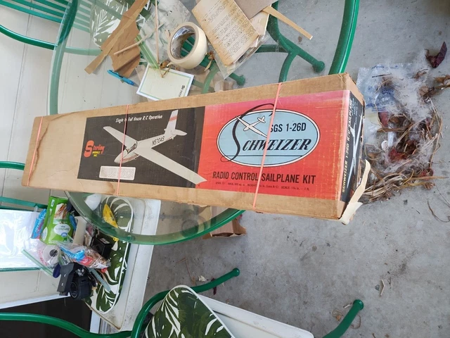 SCHWEIZER SGS 1-26D Radio Control Balsa Model Sailplane Kit Sterling ...