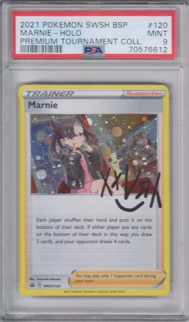2022 POKEMON SWSH BSP Marnie Holo Premium Tournament Collection 120 ...