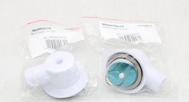 SMEV DOMETIC SINK Basin Waste Outlet Plugs with Angled Fitting For 25mm ...