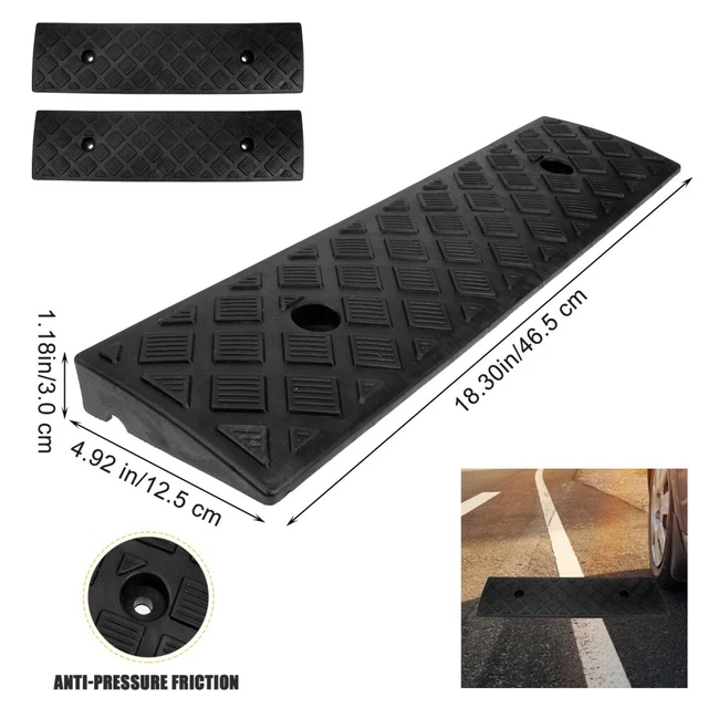 2PCS LOADING CURB Ramp Driveway Ramps Heavy Duty Weight Kerb Wheelchair ...