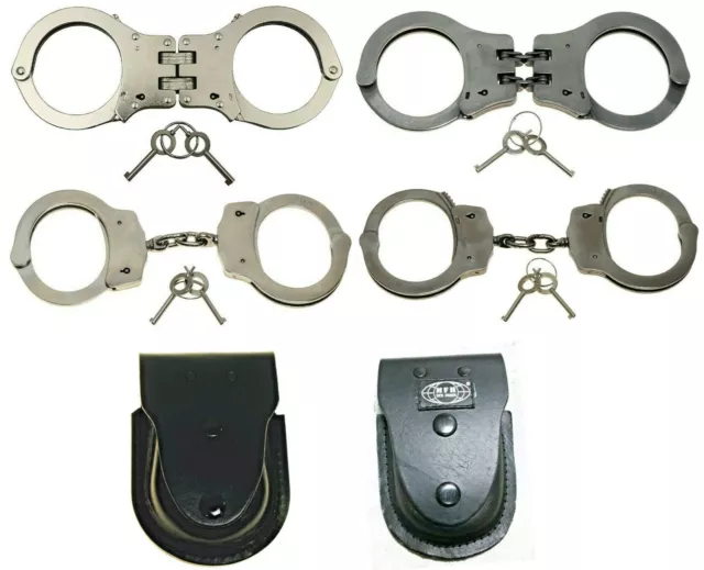 HANDSCHELLEN POLIZEI SEK stabile Ketten- Gelenk- Schanierhandschellen ...