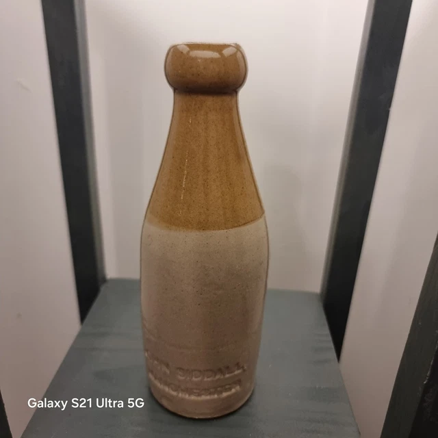 ANTIQUE STONEWARE John Siddall MANCHESTER Two Tone Ginger Beer Bottle £ ...