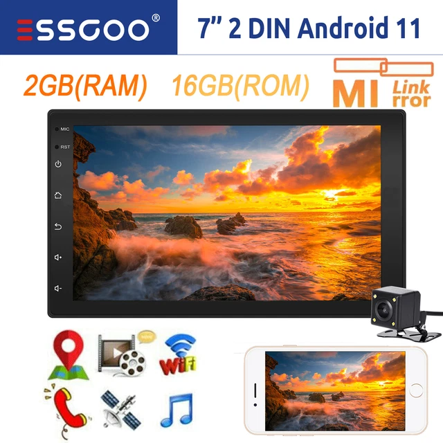 ESSGOO 7'' AUTORADIO Android 11 2+16G Bluetooth GPS Navi USB RDS Telecamera 2DIN EUR 87,99 ...