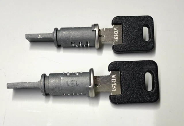 TWO LOCK BARRELS + Keys Trimark WD Long Tang Type Caravan Motorhome ...