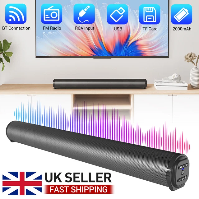 SOUND BAR WIRED Wireless Bluetooth Stereo TV Home Theater Speaker ...
