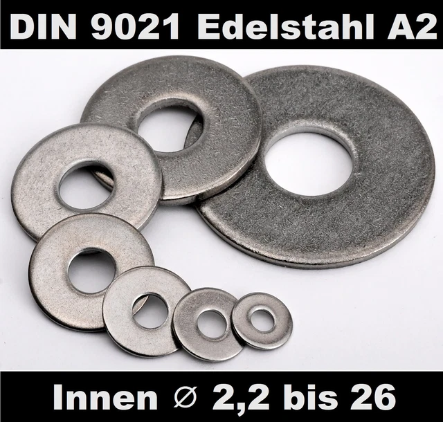 UNTERLEGSCHEIBEN DIN 9021 Edelstahl A2 V2A rostfrei Beilagscheiben M2 - M24 EUR 1,00 - PicClick DE