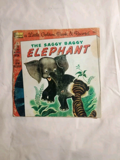 DISNEY THE SAGGY BAGGY ELEPHANT 1975 Little Golden Book & Record READ ...