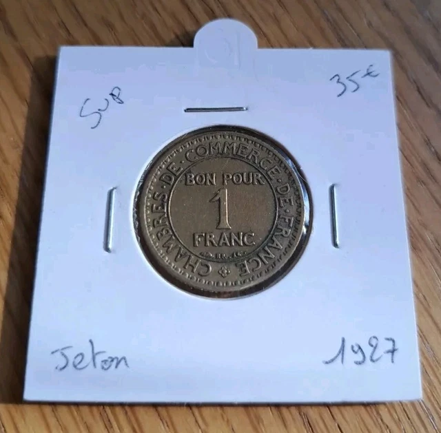 PIECE BON POUR 1 FRANC - COMMERCE (Br/Alu) - 1927 - RECHERCHEE ...