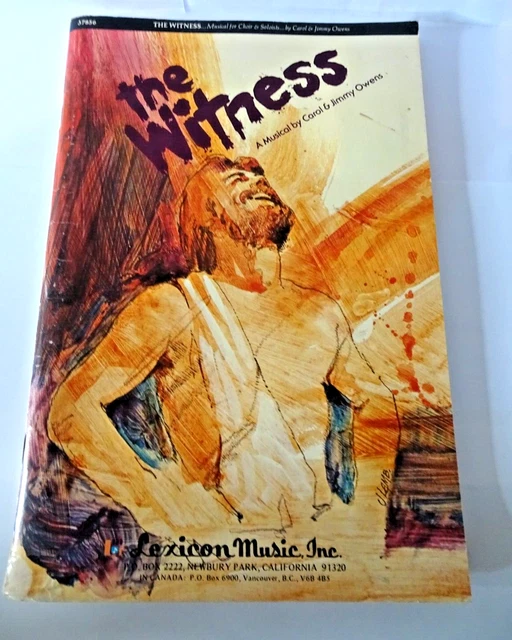 THE WITNESS MUSICAL 1978 Lexicon Music Notes and Lyrics Carol and Jimmy ...