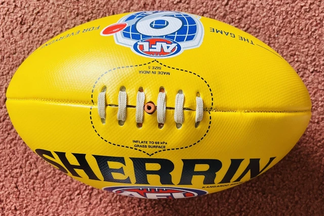 AFL SHERRIN FOOTBALL Rare 9’S Logo Full Size 5 Yellow Kb Game. Brand ...