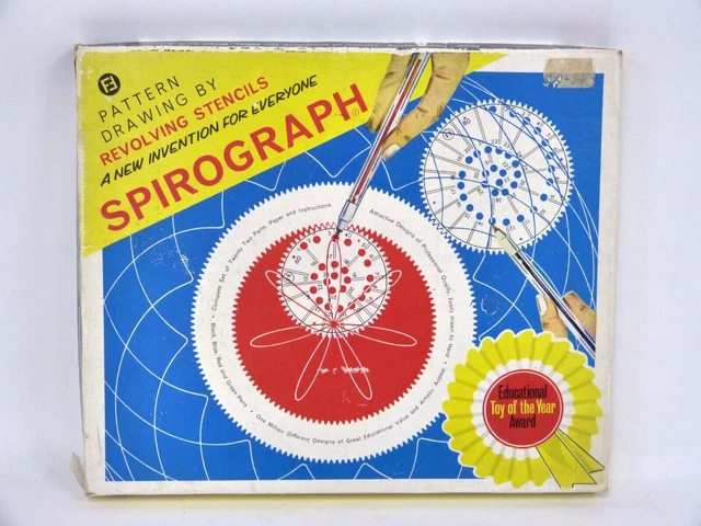 VINTAGE SPIROGRAPH REVOLVING Stencils Creative Toy By Denys Fisher ...