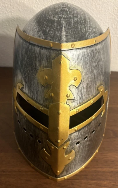 SILVER KNIGHT ROMAN Armor Crusader Helmet Mask Medieval Adult Costume ...