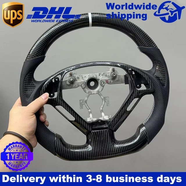 FOR INFINITI G37 True carbon fiber Steering wheel White Stripe Steering ...