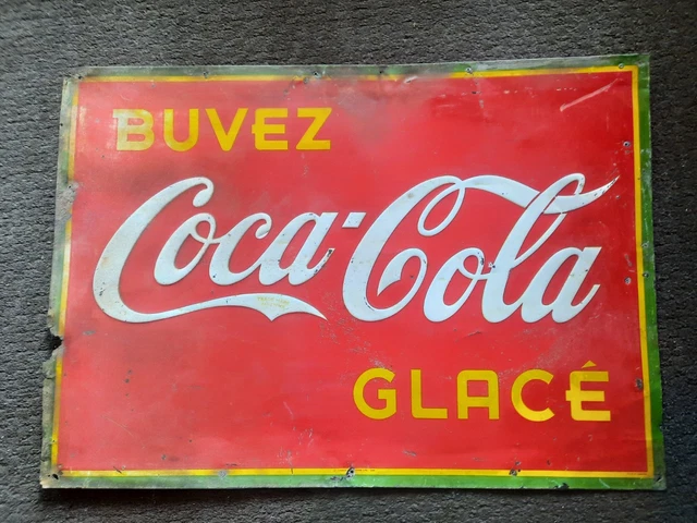VINTAGE COCA COLA Buvez Glace RARE French 1946 Coke Original Embossed ...