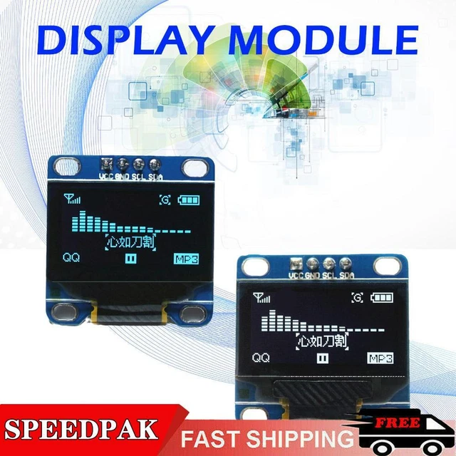 0,96& OLED SSD1306 I2C IIC SPI Serial 128X64 LCD Display Gelb Blau LCD ...