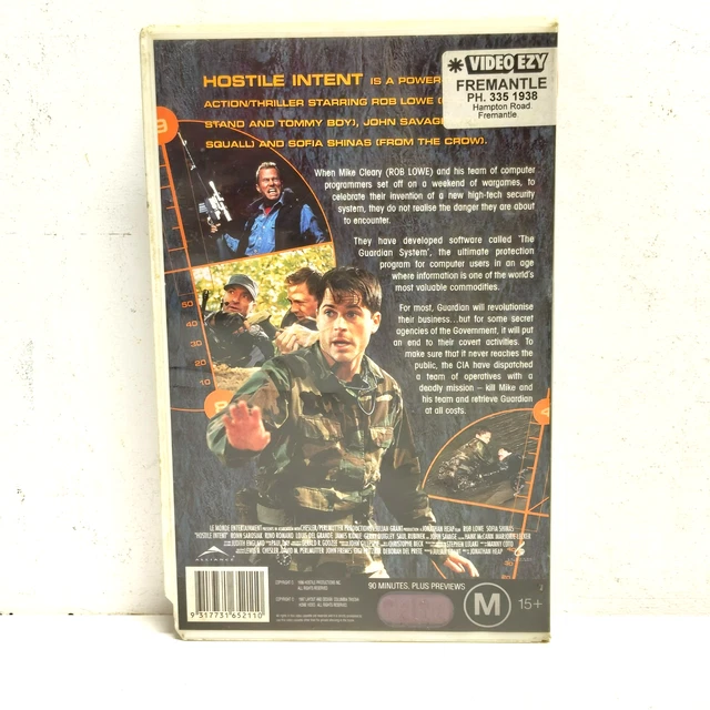 HOSTILE INTENT (1996) - Big Box VHS Tape - Ex Rental $25.00 - PicClick AU