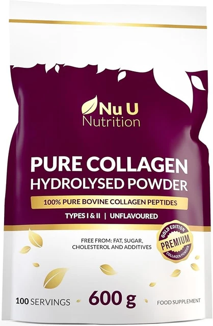 COLLAGEN POWDER 600G Large Pouch - 100 Servings - Premium Type I & II ...