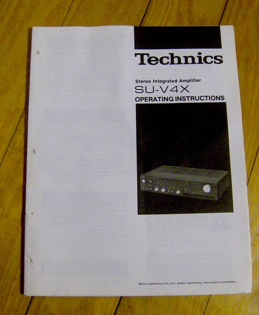 VINTAGE 1980S TECHNICS Stereo Amplifier SU-V4X instruction manual ...