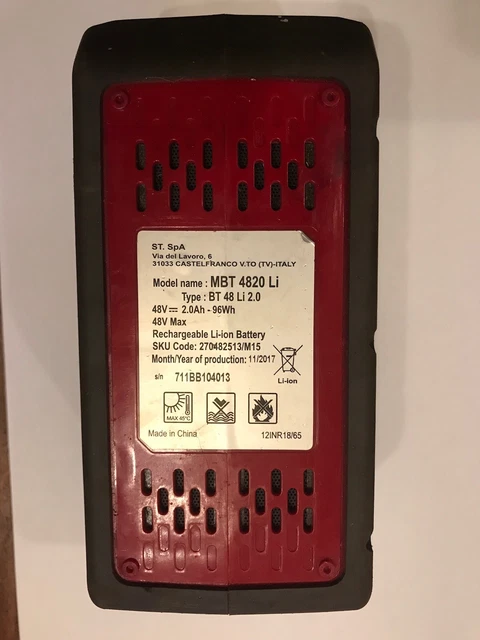 MOUNTFIELD MBT 4820 Li 48 Volt 2ah Battery (Please Read Description) £ ...