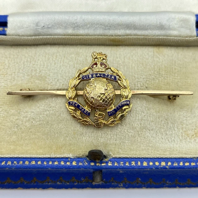WW2 ROYAL MARINES COMMANDO 1940s ERA VINTAGE 9CT GOLD SWEETHEART BADGE ...