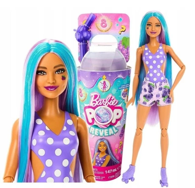 BARBIE POP REVEAL Grape Doll Series Fruit Juice HNW44 Mattel EUR 64,00 ...