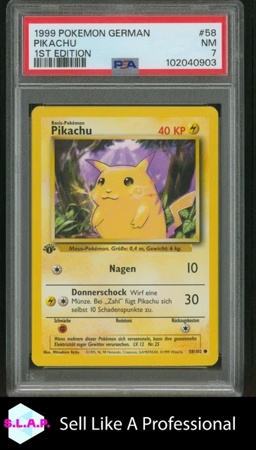 PIKACHU 1ST EDITION Pokemon German 1999 58 Psa 7 EUR 42,50 - PicClick DE