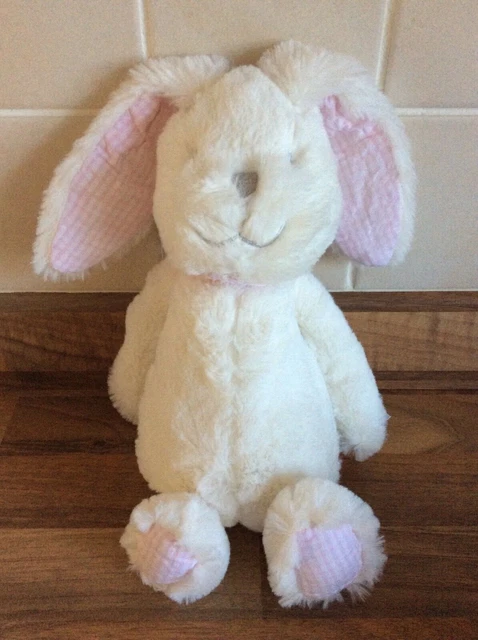 GINGER LILY SUPER Soft Bunny Rabbit Rattle Toy Cream Pink Gingham ...