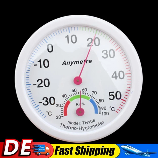 MINI ROUND INDOOR Mechanical Pointer Mechanical Window Thermometer for ...