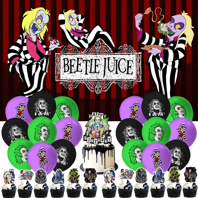 BEETLEJUICE BIRTHDAY PARTY Decorations Set Balloons Cake Toppers ...