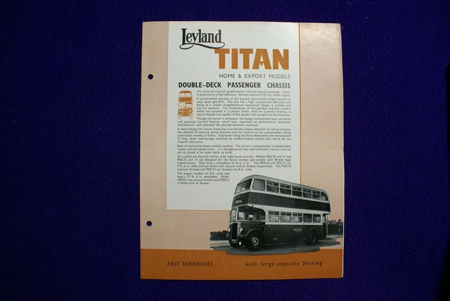 LEYLAND TITAN DOUBLE Deck Passenger Chassis Bus Brochure Technical Data ...