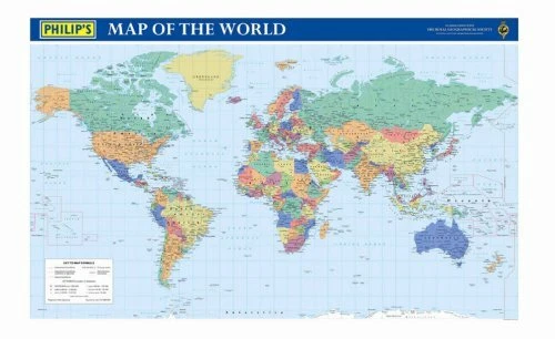 PHILIP'S MAP OF the World (Wall Map) by Maps, Philip's 0540089710 FREE ...