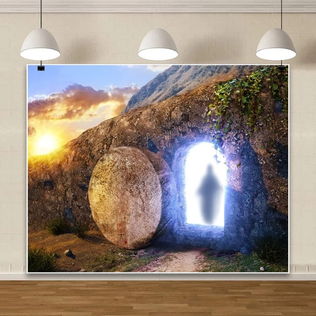 EMPTY TOMB BACKDROP 10x8ft Easter Backdrop Holy Light Resurrection of ...
