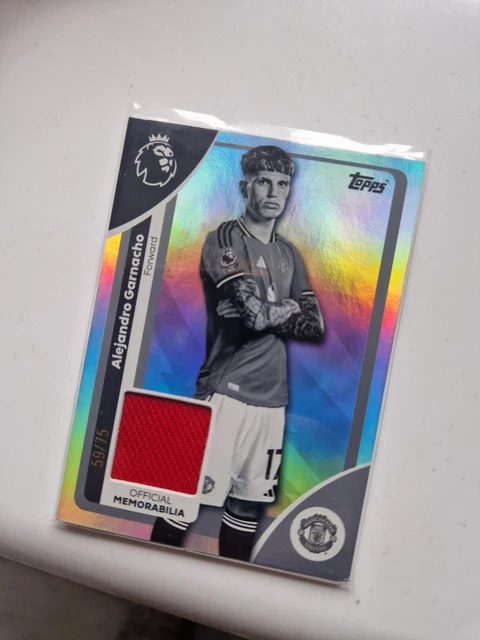 ALEJANDRO GARNACHO PLAYER Worn Patch 75 Topps 2025/26 Manchester United ...