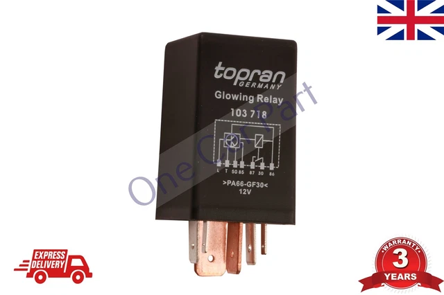 GLOW PLUG RELAY For Vw Golf Mk2 Mk3 Jetta Mk2 T3 T4 Lt 1.6 1.9 2.4 D Td ...