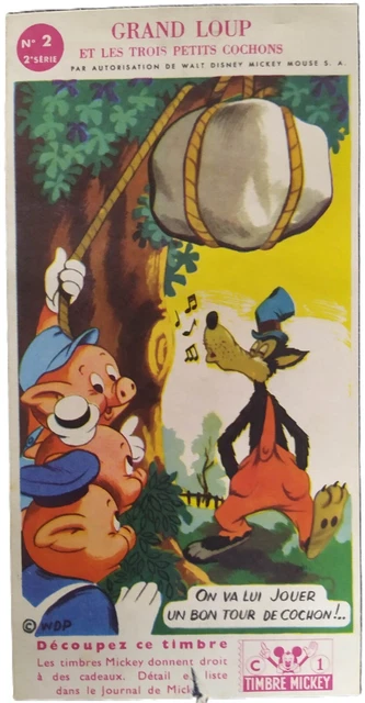 WALT DISNEY. IMAGE GRAND LOUP. N°2 2e série. 7,5 x 14,7 cm EUR 2,99 ...