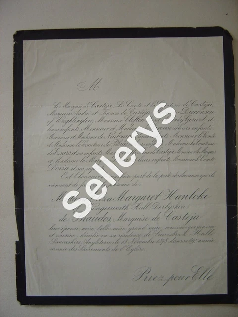 FAIRE PART ELIZA Hunloke Wingerworth-Hall Derbyshire de Biaudos ...