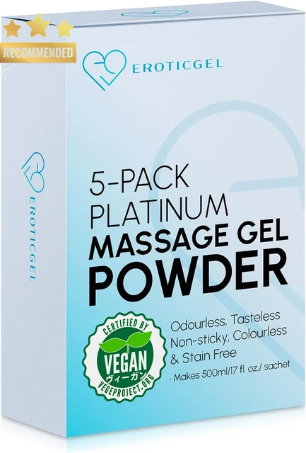 5 X 5G Premium Massage Gel Powder Sachet Makes 500ml Travel Size Made ...
