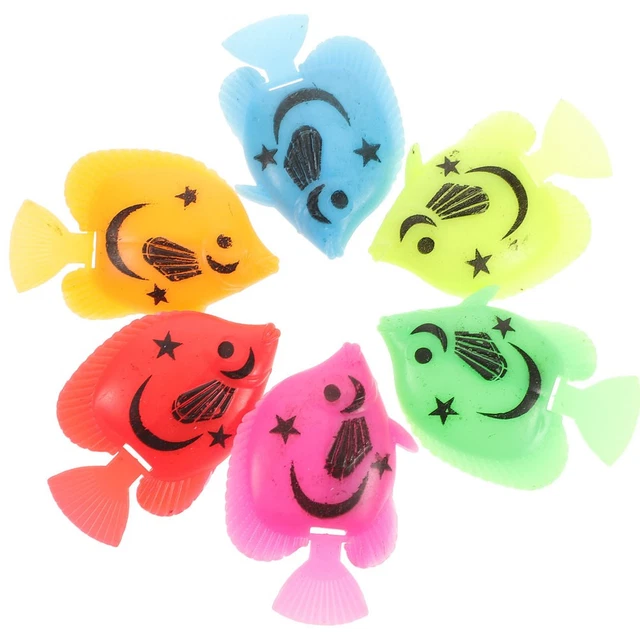 20 PCS PLASTIC Artificial Floating Fish Decorations with Moving Tails ...