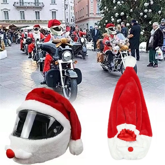 HELMET COVER FULL Face Decoration Santa Claus Red Hat for Adults Skiing ...