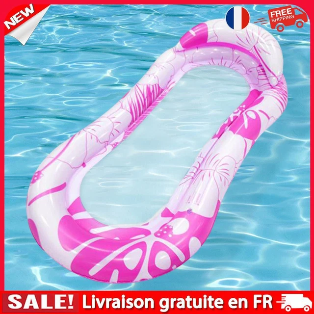 INFLATABLE FLOATING ROW Foldable Pool Float Bed Lounger Chair (Pink ...
