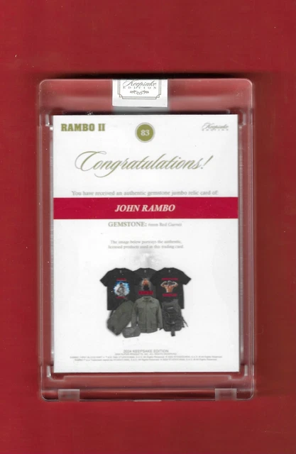2024 RAMBO KEEPSAKE Collection Premiere Edition John Rambo Gem/Patch 44 ...