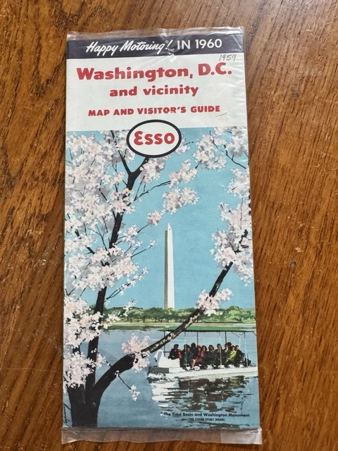 VINTAGE ESSO WASHINGTON DC 1960 Road Map Gas Oil Petrol £5.34 - PicClick UK