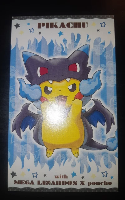 PIKACHU BUSINESS CARD mega charizard X poncho pokemon center EUR 45,00 ...