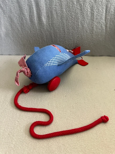 KATHE KRUSE PULL along airplane plane soft toy plush £17.99 - PicClick UK