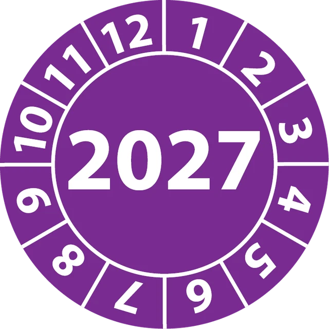 JAHRESPRÜFPLAKETTEN 2027 PRÜFAUFKLEBER Prüfetiketten Jahresplakette für 2027 EUR 19,90 - PicClick DE