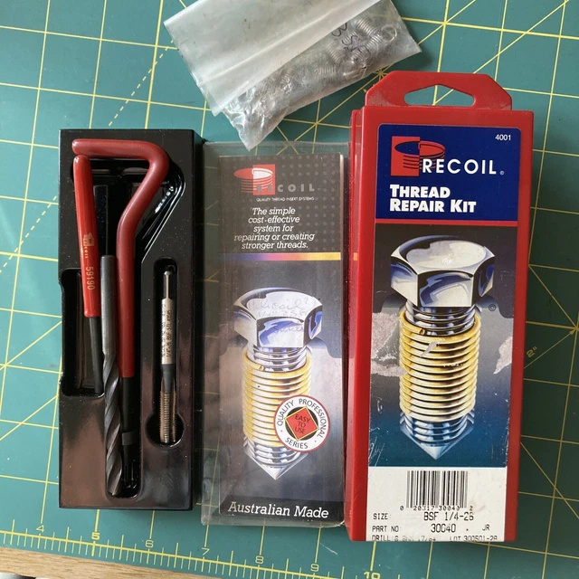 RECOIL 1/4& BSF Wire Insert Thread Repair Kit Complete See Description ...